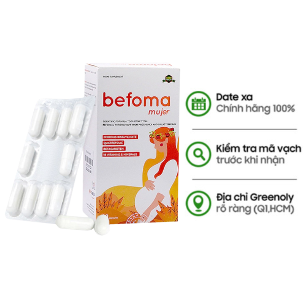 Befoma Viên Uống Vitamin Tổng Hợp Hữu Cơ Cho Bà Bầu Bổ Sung Sắt, Acid ...