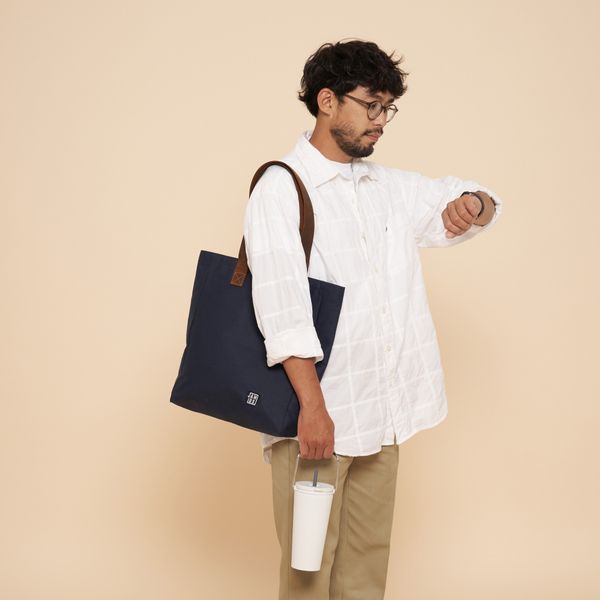 Leather Strap Tote - Canvas | Jamlos