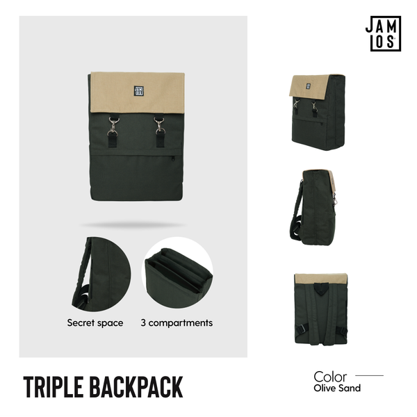 Triple Backpack - Canvas | Jamlos