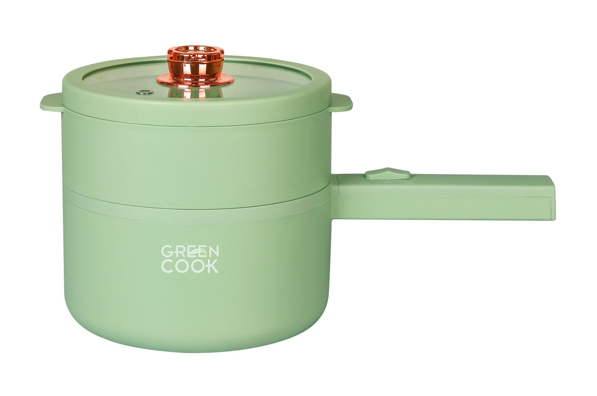Nồi điện đa năng Green Cook, lớp chống dính tráng men, điều chỉnh nhiệ
