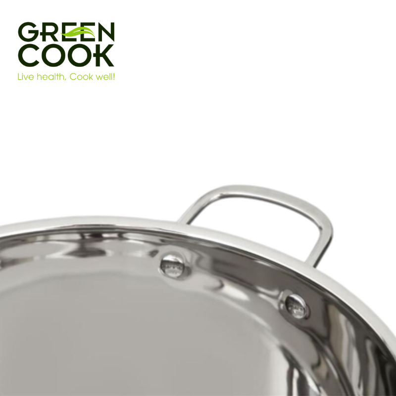 Nồi Luộc Gà Inox 5 Đáy 28 cm Green Cook - Đáy 5 Lớp Truyền Nhiệt Nhanh