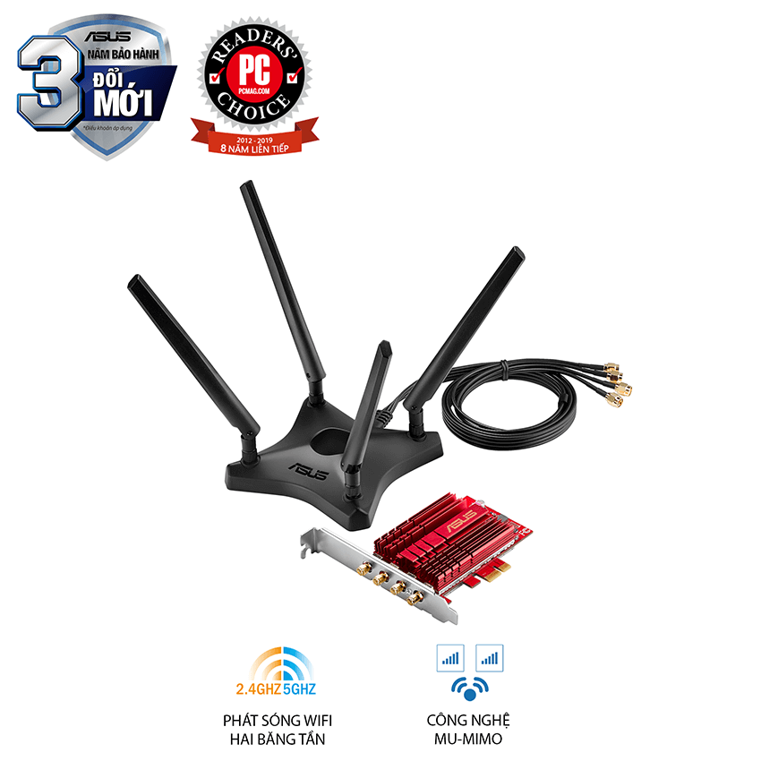 Card wifi 6 Asus PCE - AC88 Chính Hãng Giá Rẻ– TPLAB