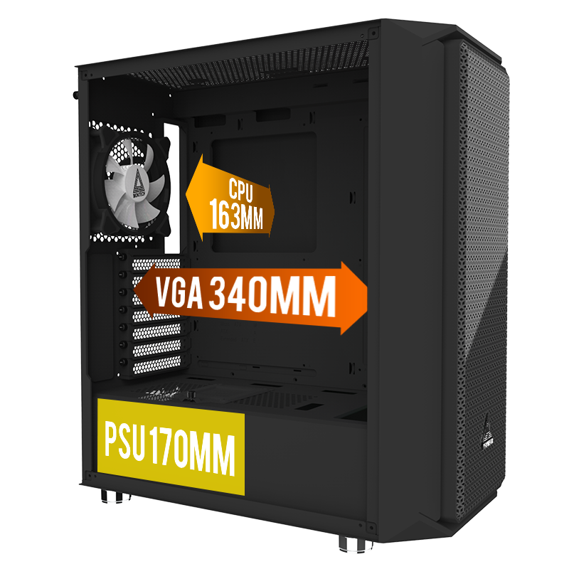 Case MONTECH Air X Black Chính Hãng Giá Rẻ– TPLAB