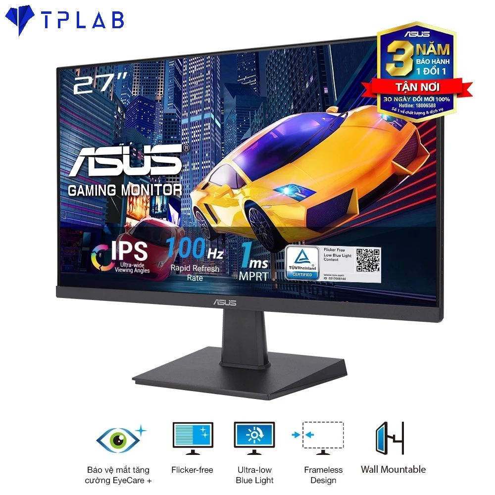 Màn hình ASUS VA27EHF 27" IPS 100Hz viền mỏng– TPLAB