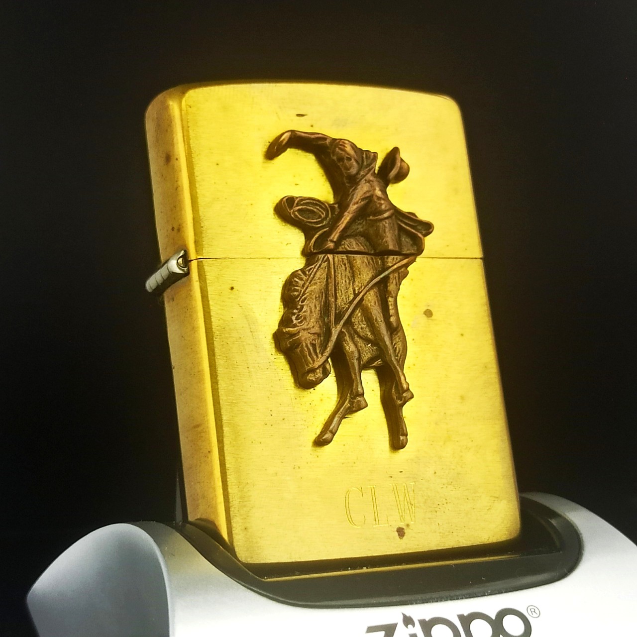 Bật Lửa Zippo Đồng Khối emblem Marlboro Rodeo Đời VIII La Mã Bản Hiếm ...