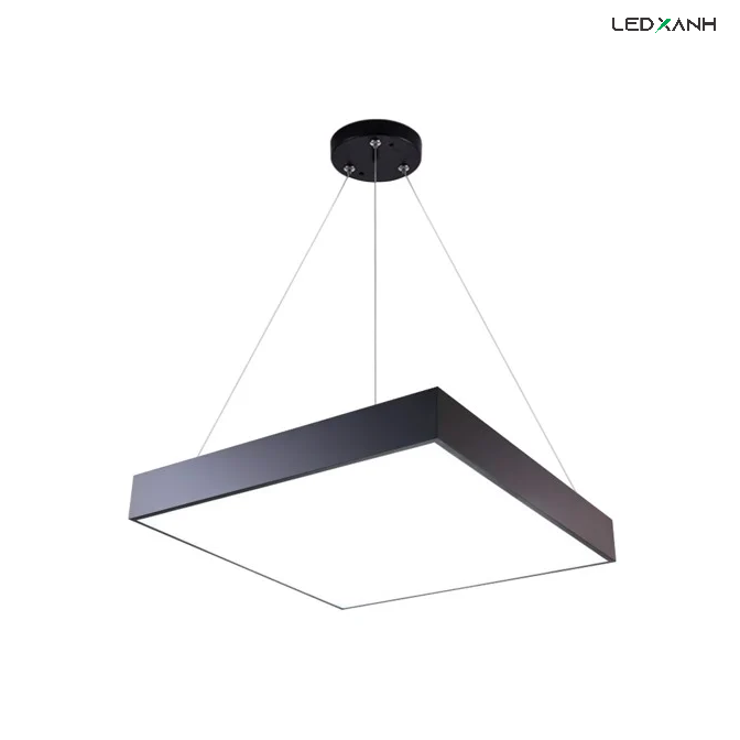 Đèn LED thả văn phòng vuông vỏ đen 50W