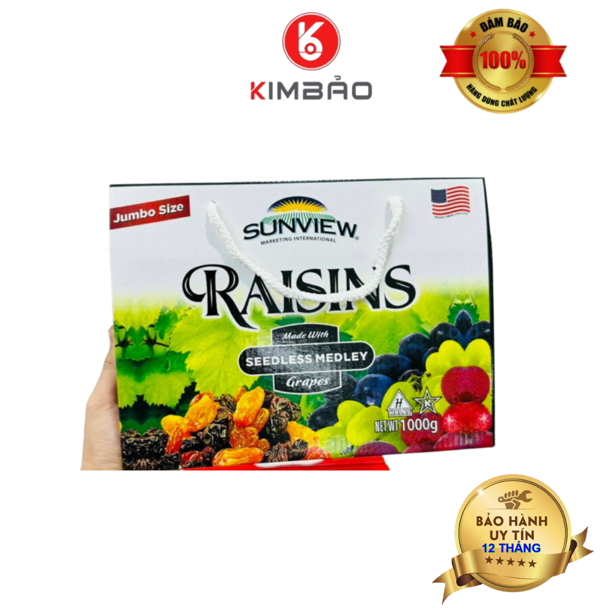 Nho Khô Raisin Sunview Túi 1kg Không Hạt Vị Thập Cẩm – Shop Kim Bảo