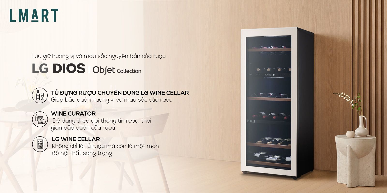 TỦ RƯỢU LG 121 CHAI – LMART