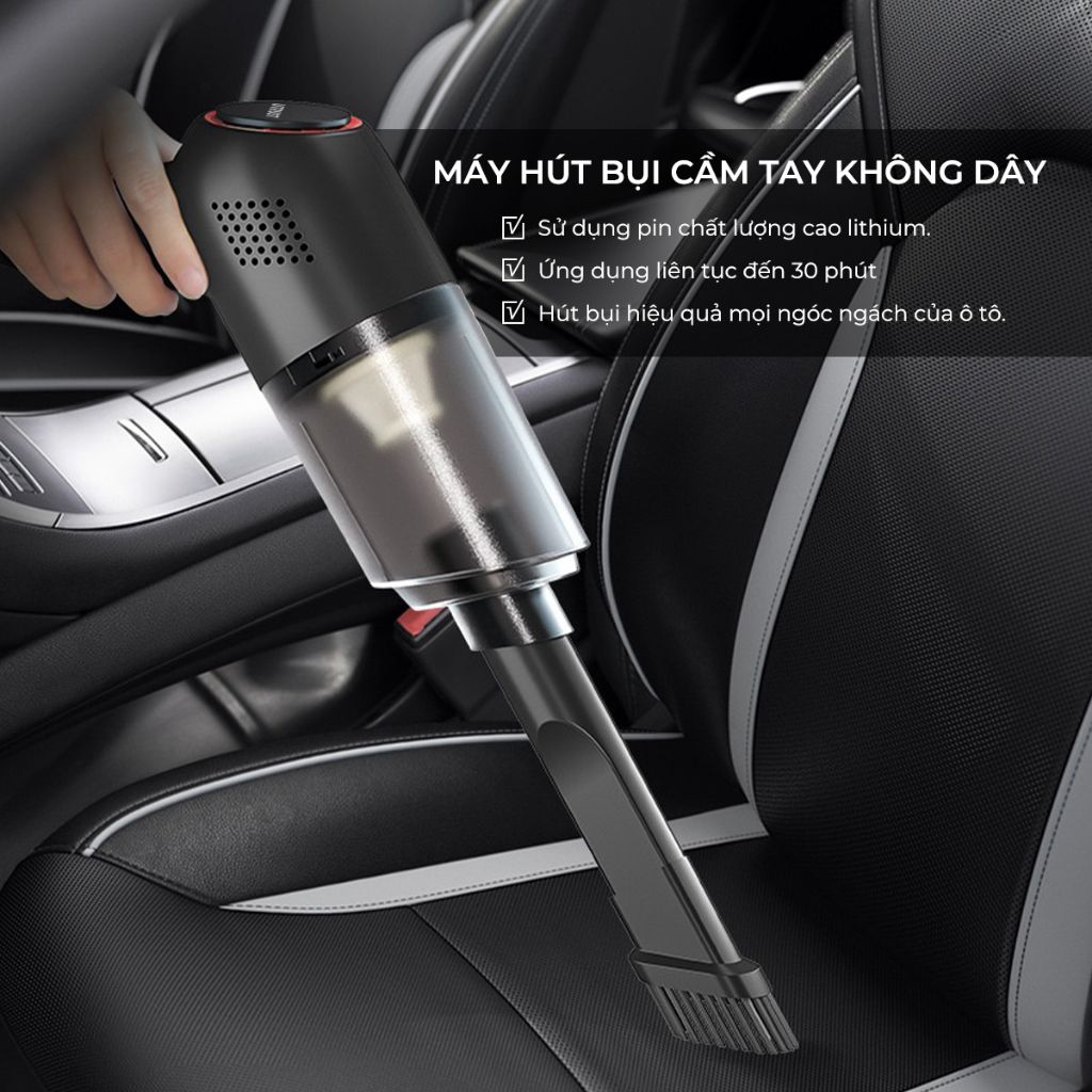 Máy hút bụi không dây cầm tay mini UTRUST VC-01A công suất lớn 9000Pa – lientin