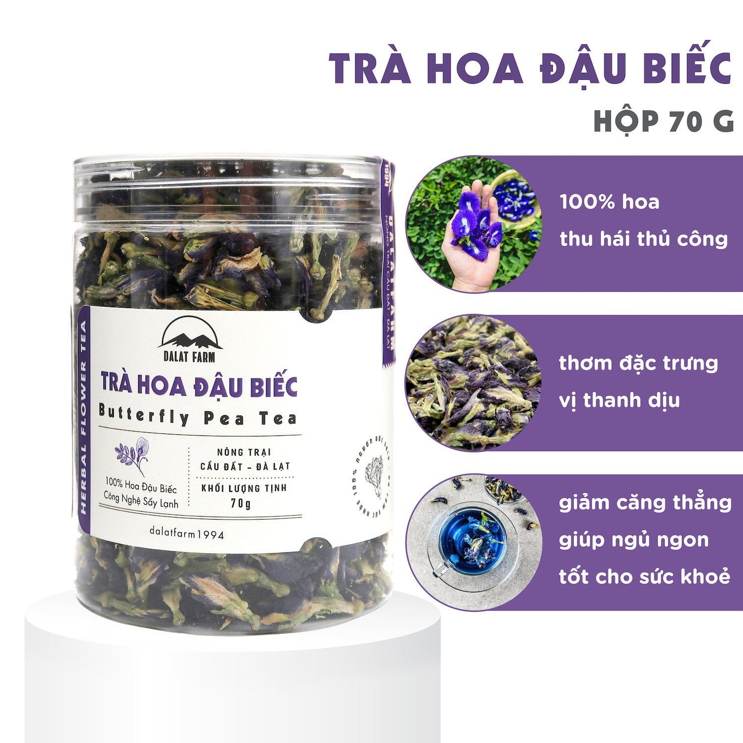 Trà Hoa Đậu Biếc Hộp 70 G Dalatfarm