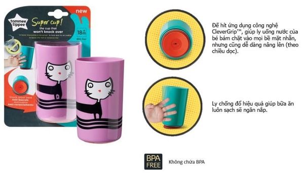 Ly uống nước chống đổ Tommee Tippee No-Knock từ 18 tháng – Tím – Daddy ...