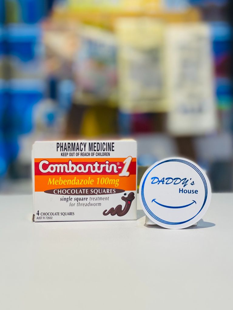 Tẩy giun Combantrin -1 Mebendazole Chocolate Squares (4 squares ...
