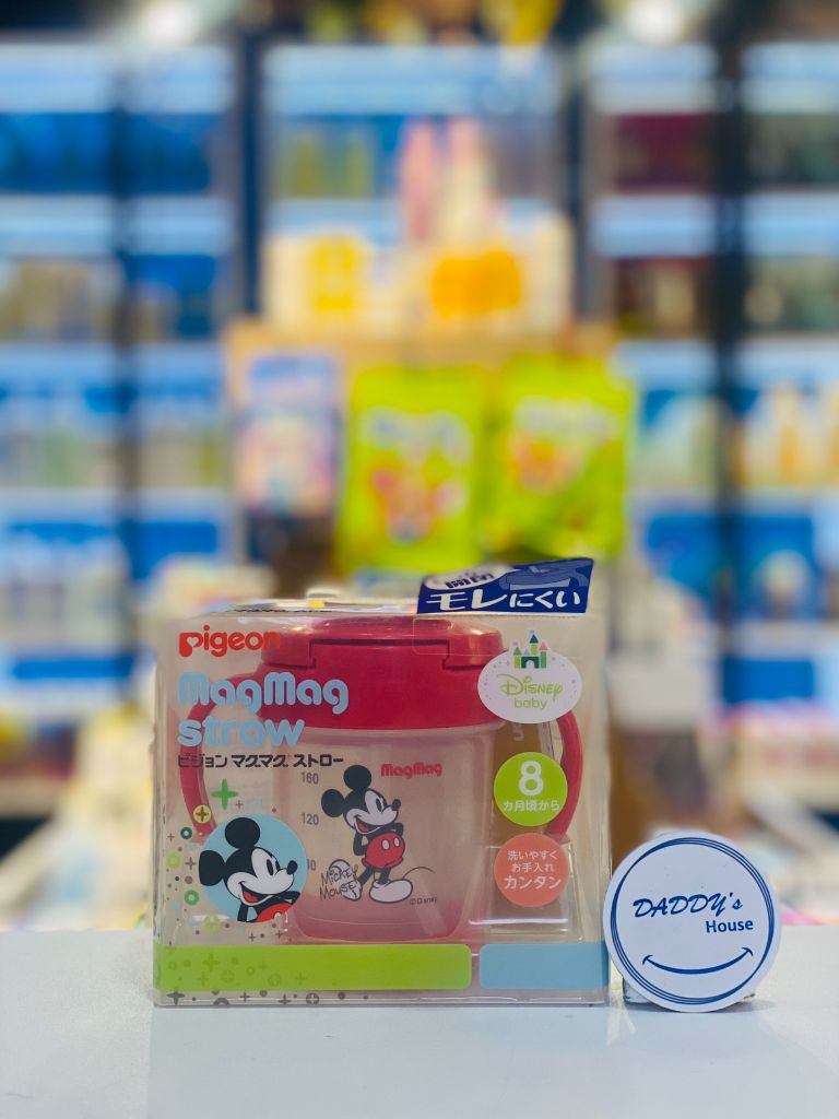 Bình ống hút tập uống Pigeon Magmag Mickey (đỏ) – Daddy's House