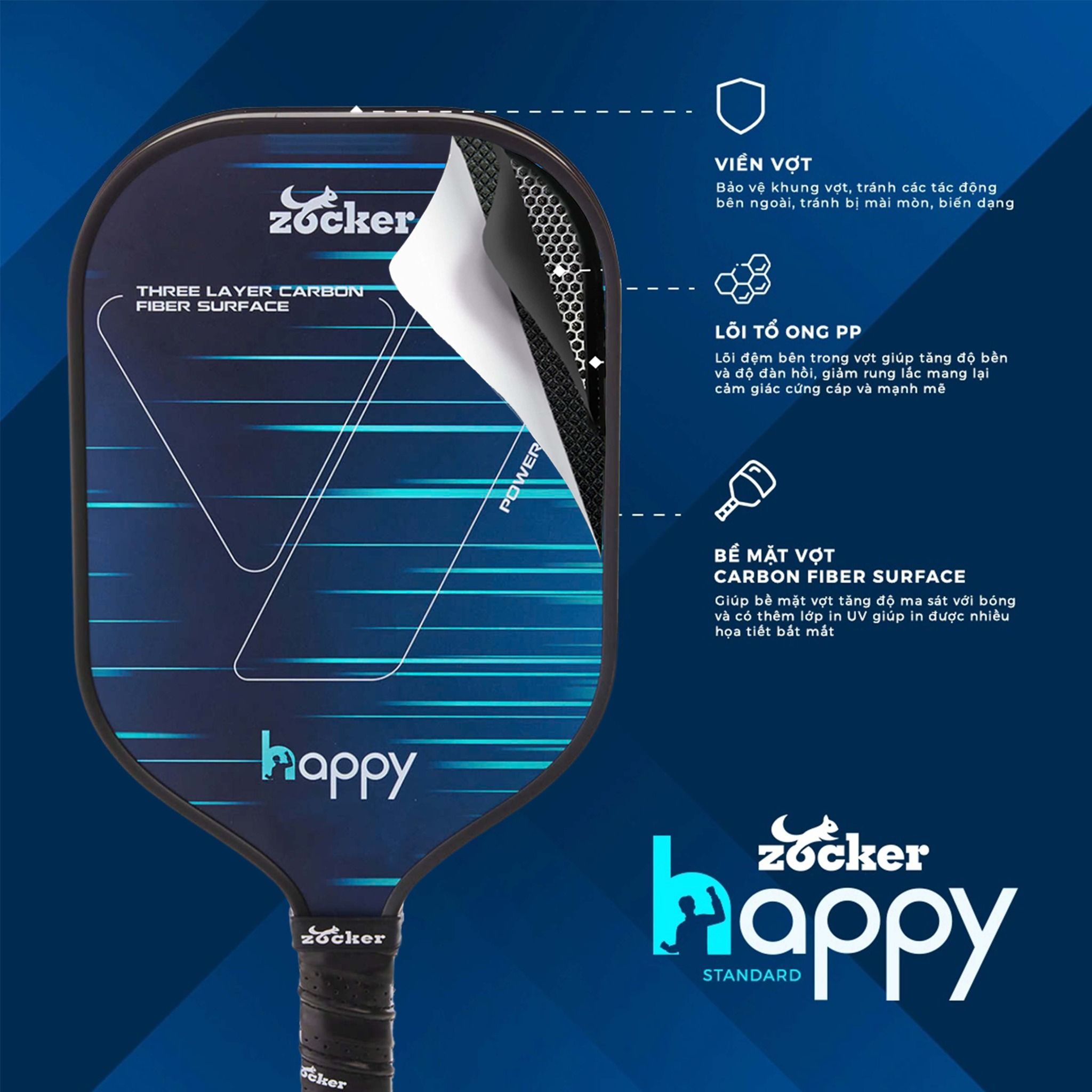 Vợt Pickleball Zocker Happy HP1 Standard – ETDA