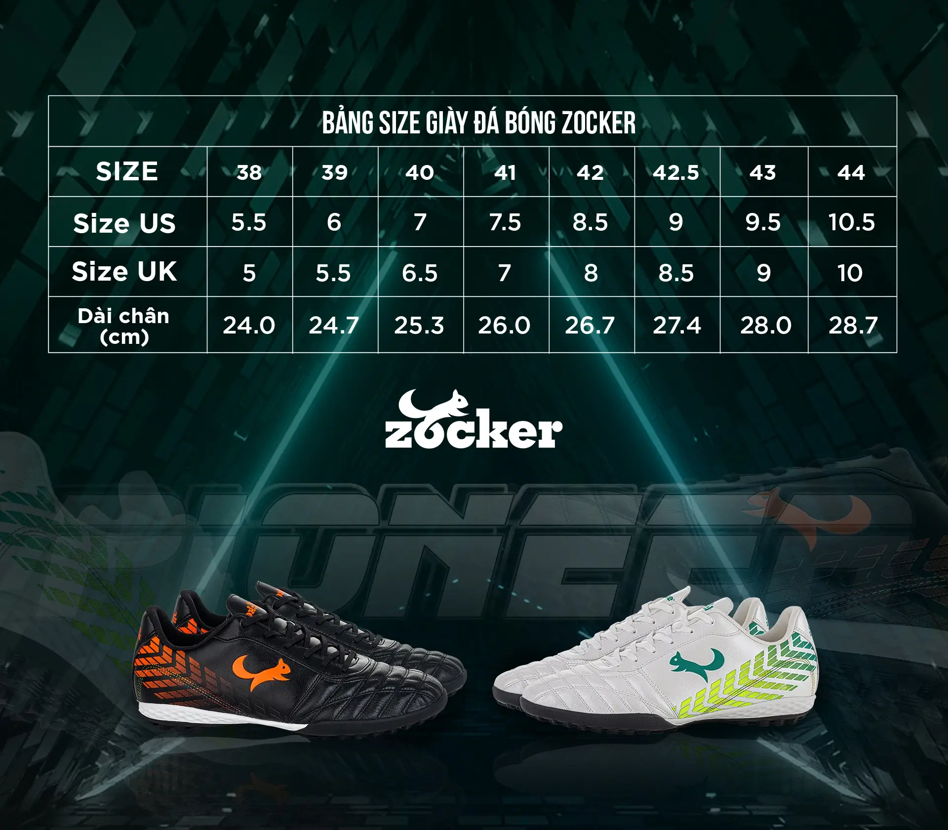 Giày đá banh da thật Zocker Pioneer Trắng – ETDA