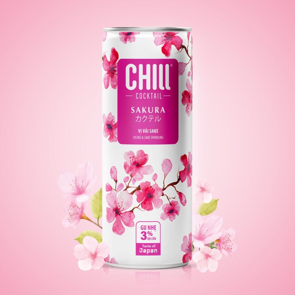 Cocktail Vodka Chill Sakura vị Vải Sake - Lychee Sake Sparkling 330ml ...