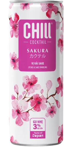 Cocktail Vodka Chill Sakura vị Vải Sake - Lychee Sake Sparkling 330ml ...