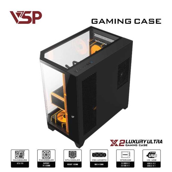 Vỏ Case VSP LUXURY ULTRA X2 ATX - Máy tính, linh kiện, phụ kiện PC giá rẻ | VTCOMPUTER.VN