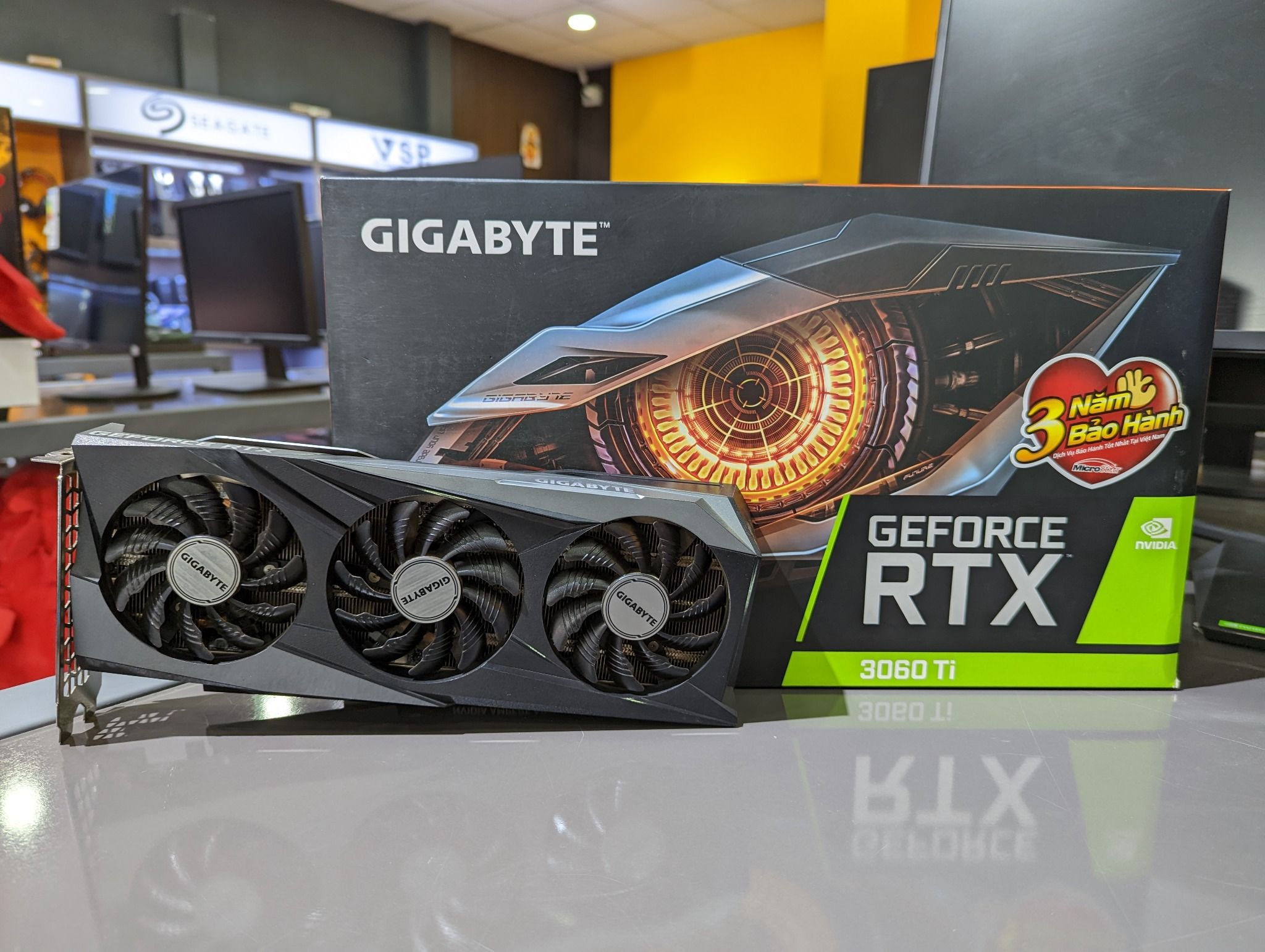 VGA RTX 3060TI 8G GDDR6 GIGABYTE GAMING 3 FAN CŨ BH 1 THÁNG – vtcomputervn
