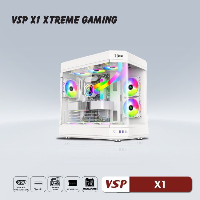 CASE VSP X1 XTREME GAMING WHITE NEW - Máy tính, linh kiện, phụ kiện PC giá rẻ | VTCOMPUTER.VN