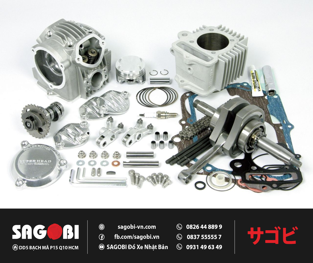 Kit TAKEGAWA Super head 4V+R 124cc cho MONKEY 50 – Sagobi