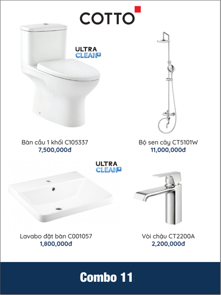 COMBO 11 COTTO: C105337 + C001057 + CT5101W + CT2200A – MaoTrung Home