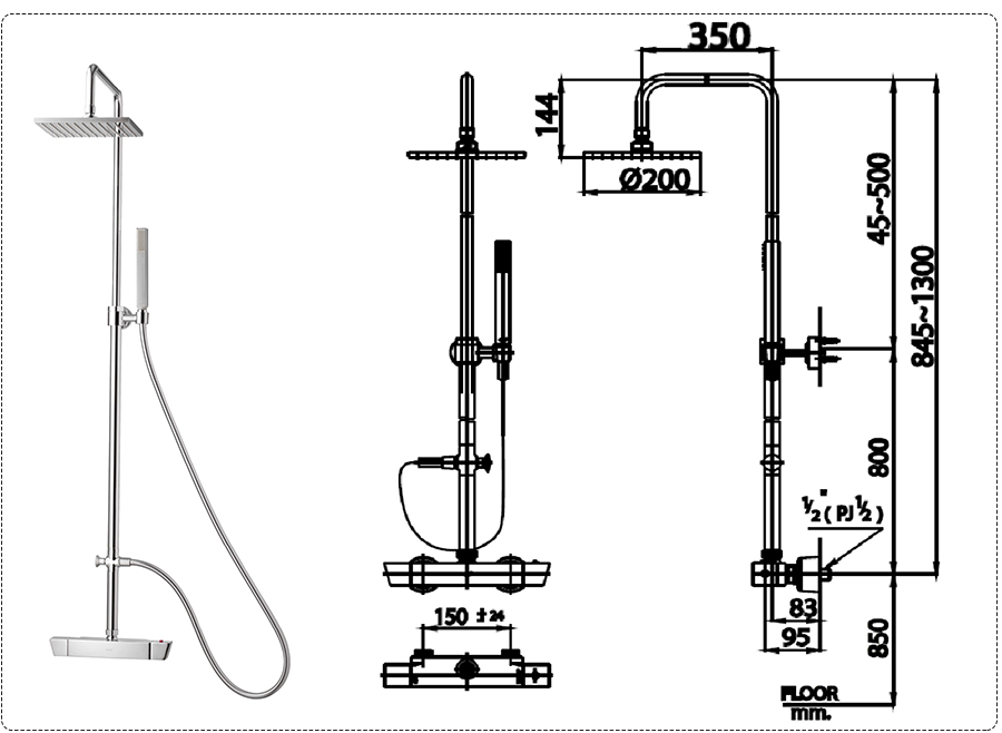 THÂN SEN CÂY COTTO KÈM TAY SEN MỘT CHỨC NĂNG - CT623S – MaoTrung Home