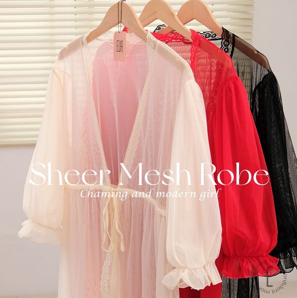 Sheer Mesh Robe C5277 – Eva Store