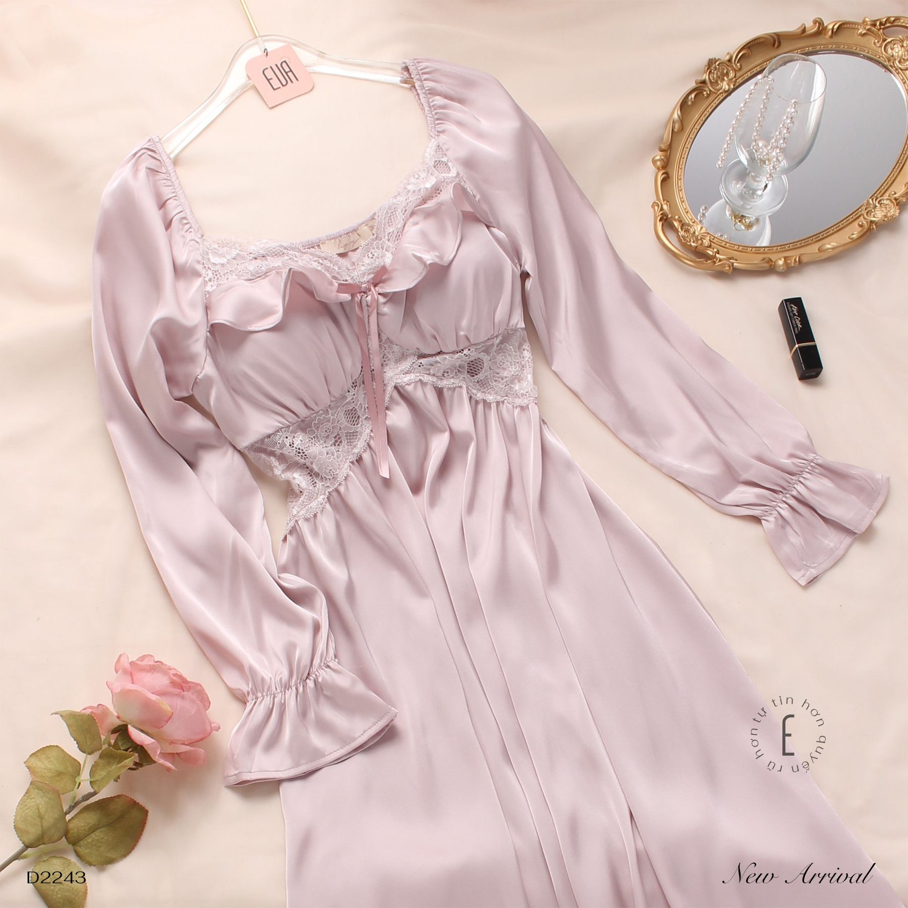 Long Silk Dress D2243 – Eva Store