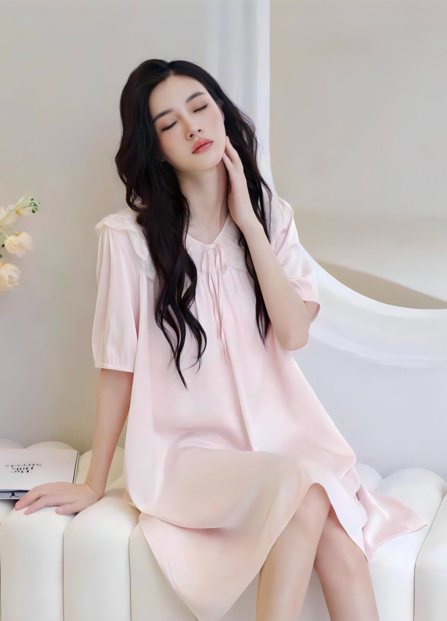 Long Silk Dress D2456 – Eva Store