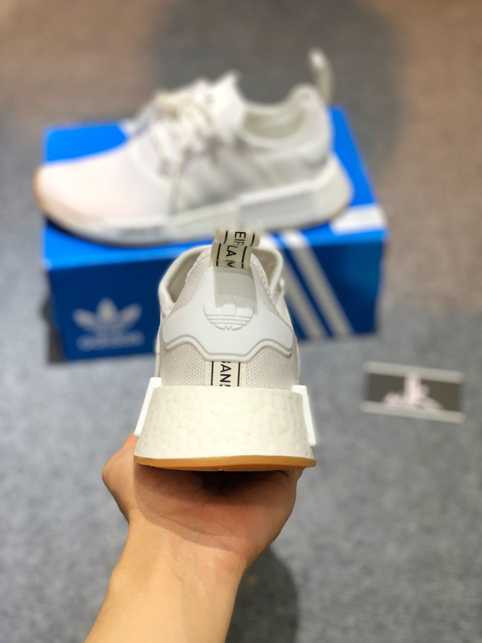 GZ9260 NMD R1 Primeblue White Gum – Weirdkos Sneakers