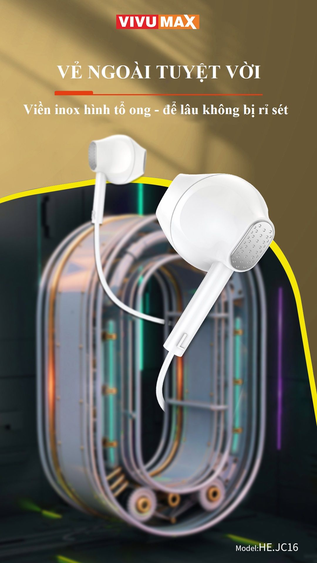 Tai nghe Type C Vivumax JC16 tương thích 98% thiết bị có cổng Type C ...