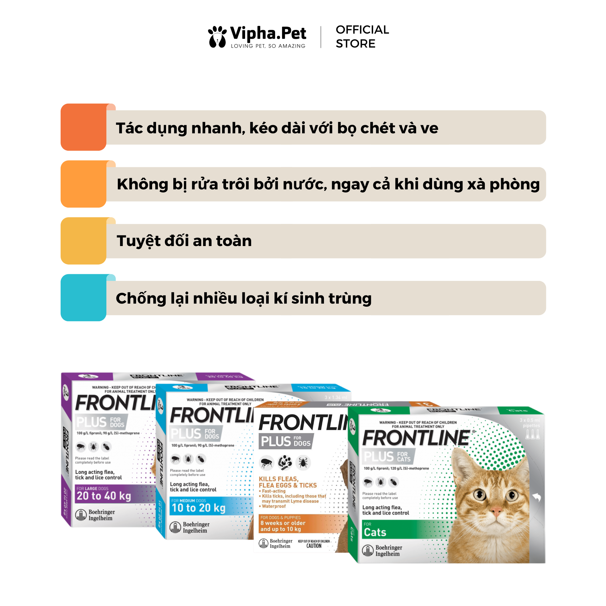 Frontline® Plus size L cho chó từ 20k - 40 kg (2,68ml/ống x 3 ống/hộp ...