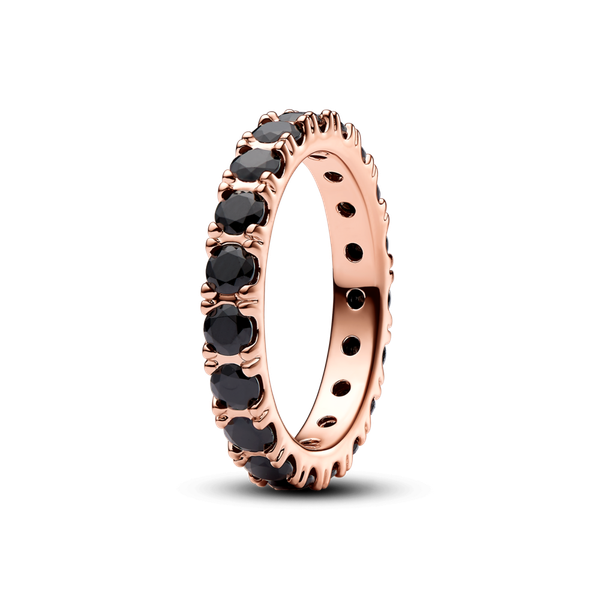 Nhẫn Pandora Timeless Mạ Vàng Hồng 14K Đính Đá Đen – Pandora Việt Nam