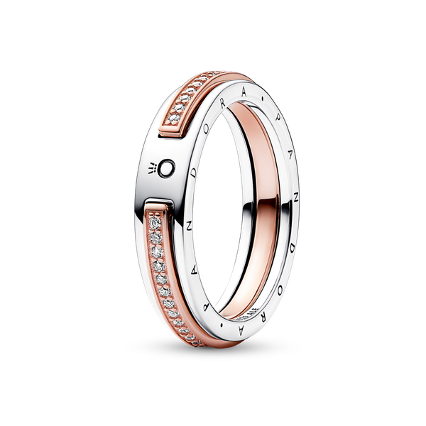 Nhẫn Pandora Signature Mạ Vàng Hồng 14k Và Đá – Pandora Việt Nam