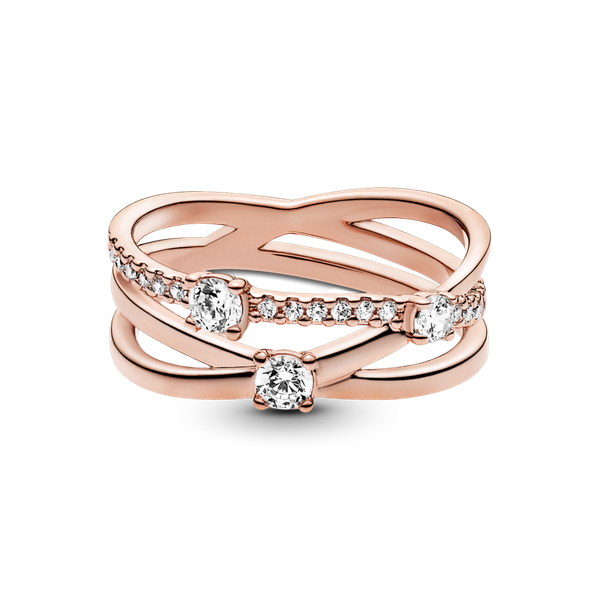 Nhẫn Pandora Timeless Mạ Vàng Hồng 14K Ba Dải Đan Xen – Pandora Việt Nam