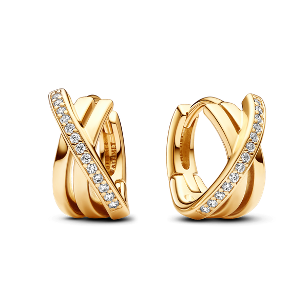 Hoa Tai Pandora Signature Mạ Vàng 14K Dạng Chữ X – Pandora Việt Nam
