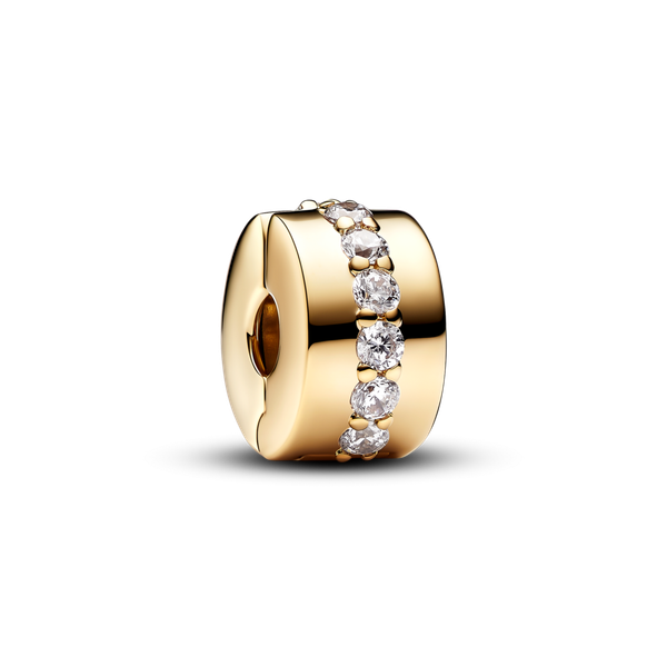 Charm Bấm Mạ vàng 14k Pandora Đính Hàng Đá Trắng – Pandora Việt Nam