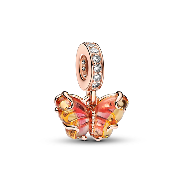 Charm Treo Pandora Moments Mạ Vàng Hồng 14k Bươm Bướm Đính Đá – Pandora ...