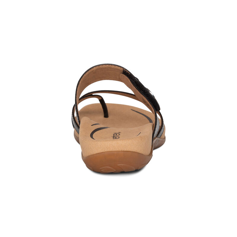 Dép xỏ ngón sức khỏe nữ Aetrex Izzy Black – Steps Vietnam