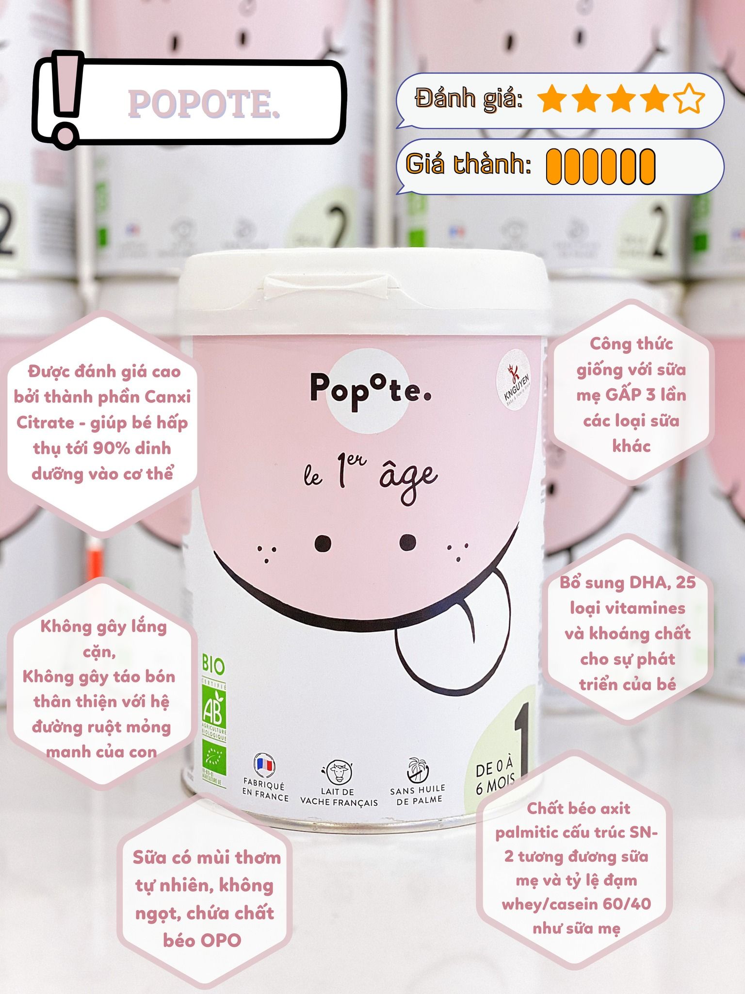 Sữa công thức hữu cơ Popote của Pháp (800g) – knguyenstore