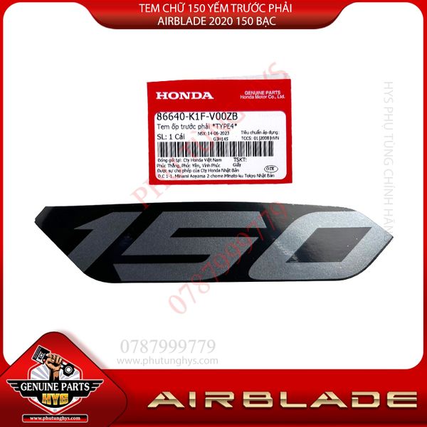 TEM CHỮ 150 YẾM TRƯỚC PHẢI AIRBLADE 2020 150 BẠC - HYS - PHỤ TÙNG CHÍNH ...