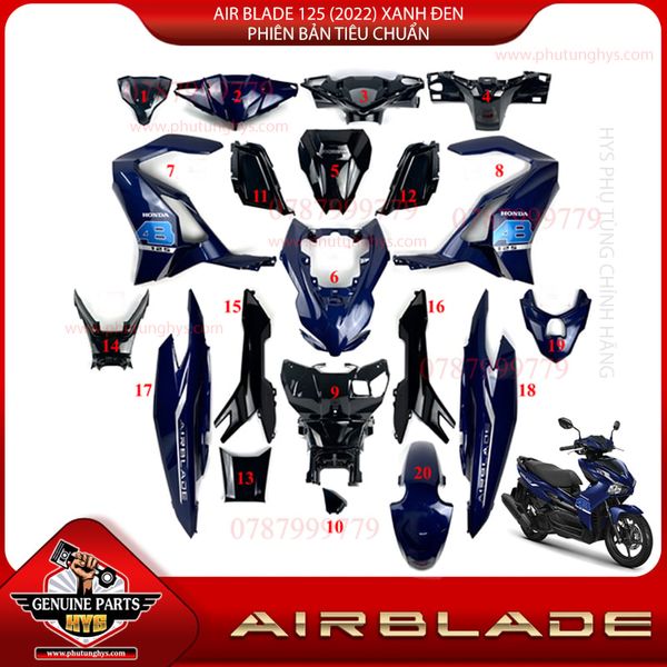 DÀN ÁO AB AIRBLADE 125 (2022) XANH ĐEN PHIÊN BẢN TIÊU CHUẨN - HYS - PHỤ ...
