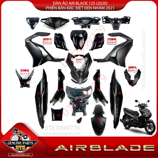 DÀN ÁO AB AIRBLADE 125 (2020) ĐEN NHÁM PHIÊN BẢN ĐẶC BIỆT CBS 2021 ...