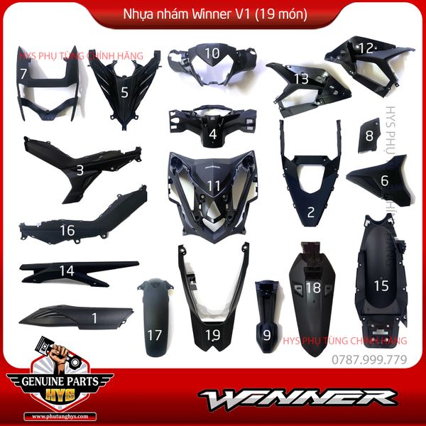 NHỰA NHÁM WINNER V1 (19 MÓN ) - HYS - PHỤ TÙNG CHÍNH HÃNG