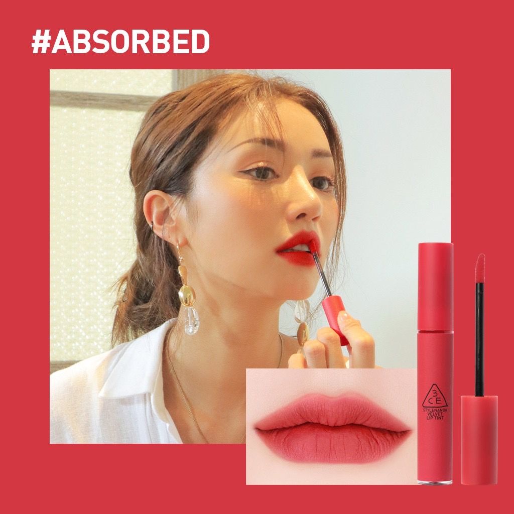 Son Kem Lì 3CE Velvet Lip Tint Mịn Như Nhung #Absorbed - Màu Đỏ Hồng ...