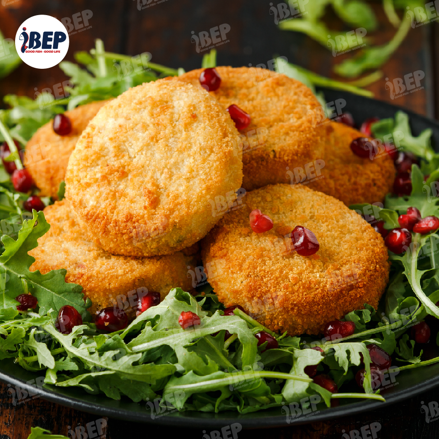 Nhân bánh hamburger tôm iBep 600g – IBEP - Thực Phẩm Đông Lạnh