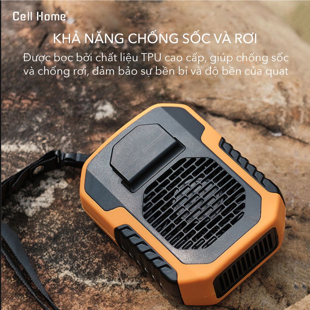 Quạt đeo cổ đeo hông kiêm sạc sự phòng siêu bền bỉ quạt thắt lưng quạt ...