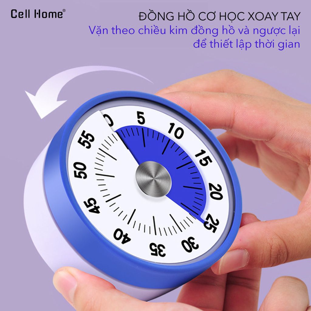 Đồng hồ Pomodoro đồng hồ hẹn giờ để bàn nam châm không dùng pin – Celljoy