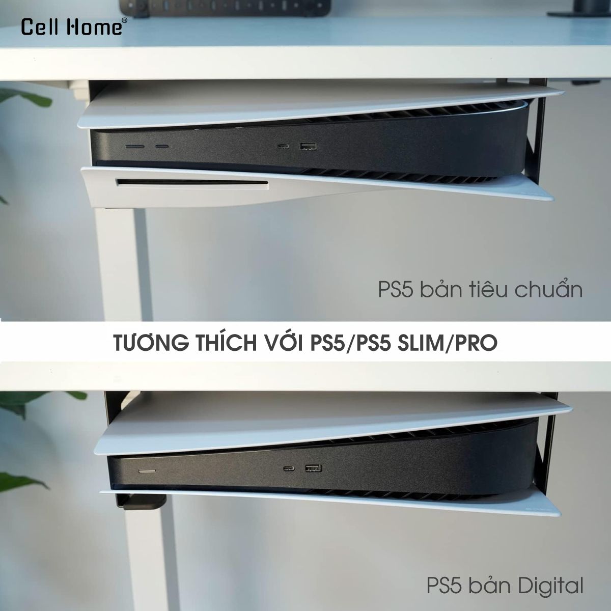 Giá đỡ dưới bàn cho PS5/PS5 Slim/Pro tiết kiệm không gian – Celljoy